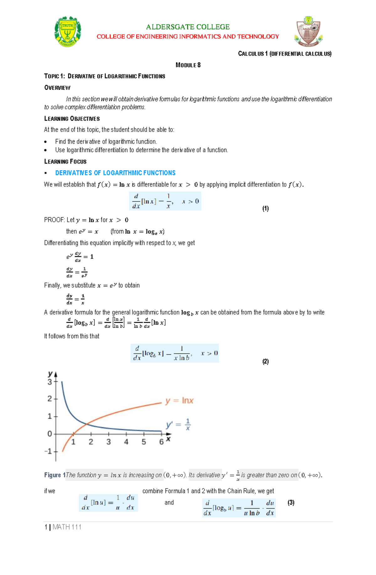 Module-8 MATH-111 - LEARNING MODULES - ALDERSGATE COLLEGE COLLEGE OF ...