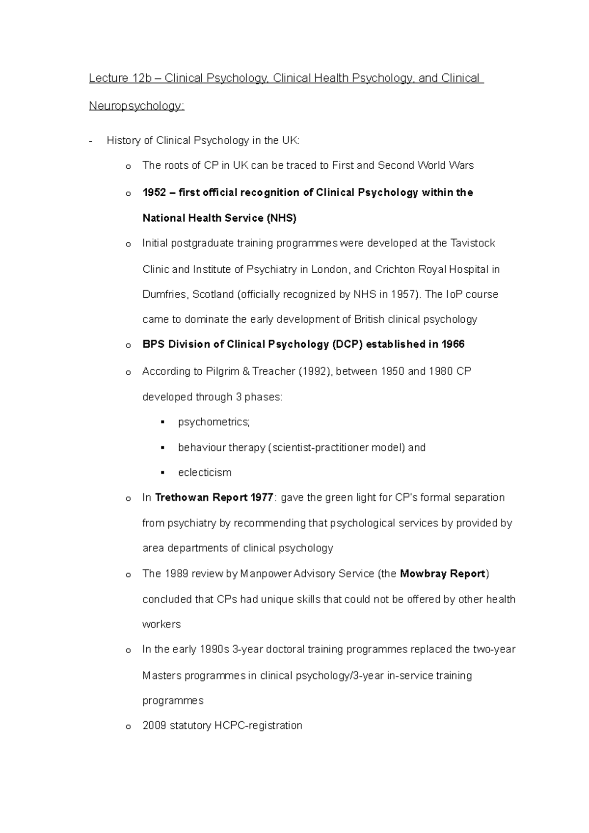 Clinical Psychology, Clinical Health Psychology, and Clinical ...