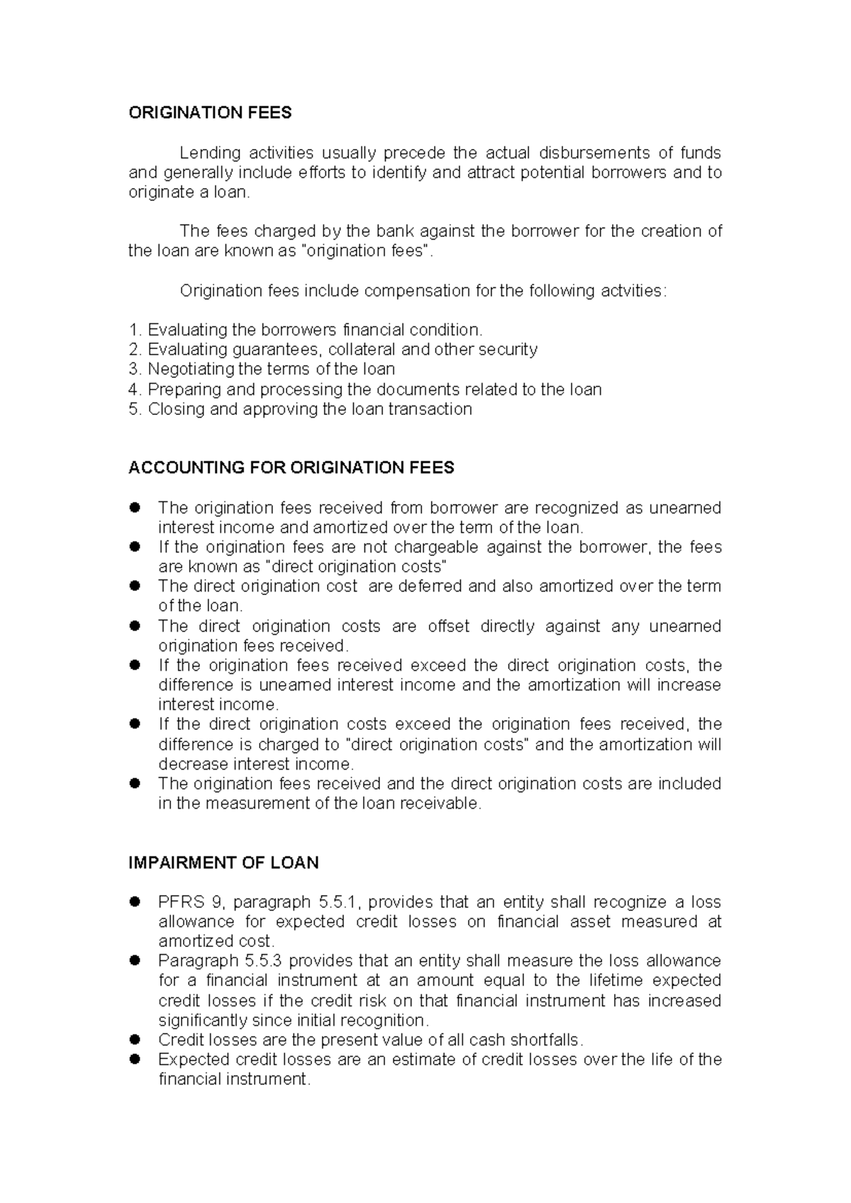Origination FEES - Chapter 6 of intermediate accounting 1 in book of ...