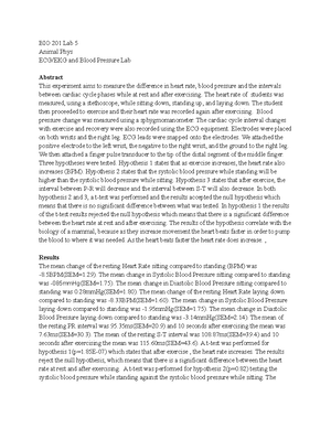 Osmoregulation lab report - Bio 201 Lab 6 Animal Physiology ...