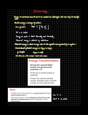 Chapter 7 Work and Energy 🍎 - CH A E # Energy- Kinetic energy : energy ...