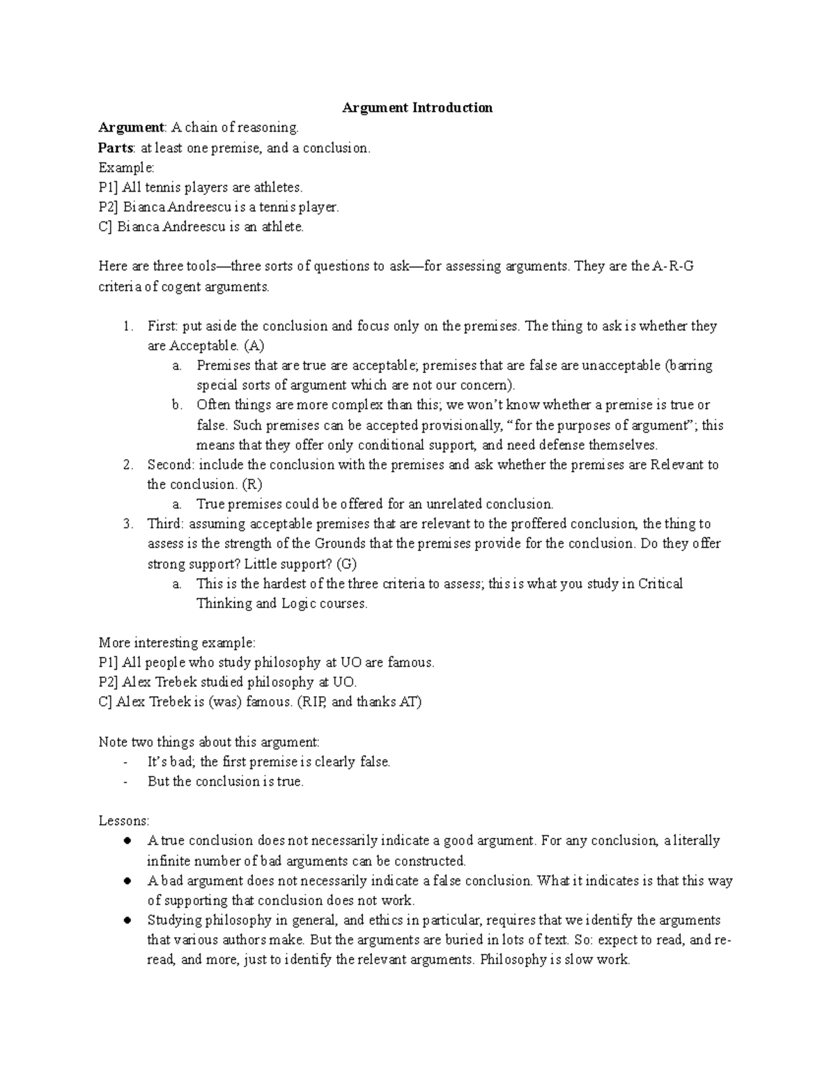 1 Argument Intro Argument Introduction Argument A Chain Of 2823