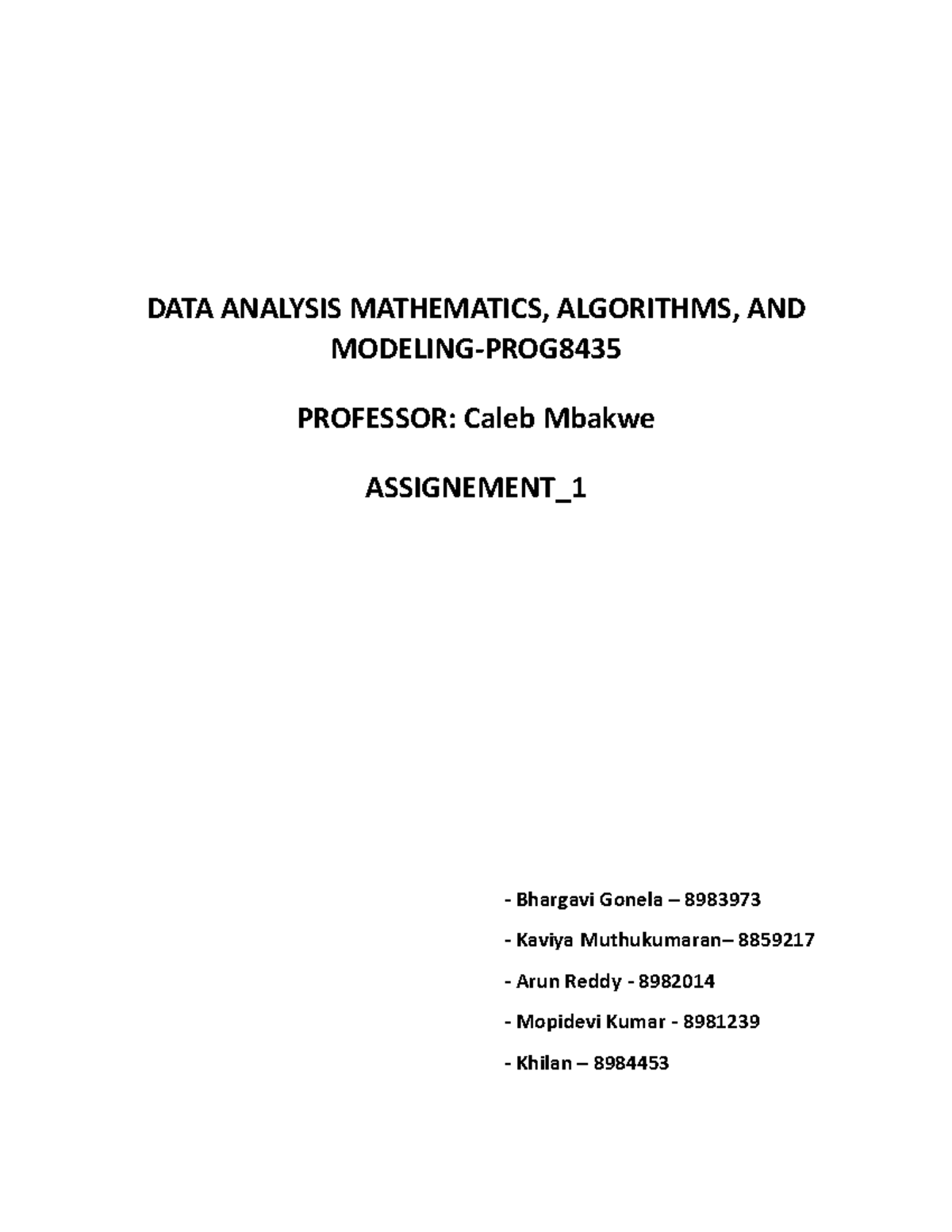 R Programming Assignment 1 Data Analysis Mathematics Algorithms And 3123