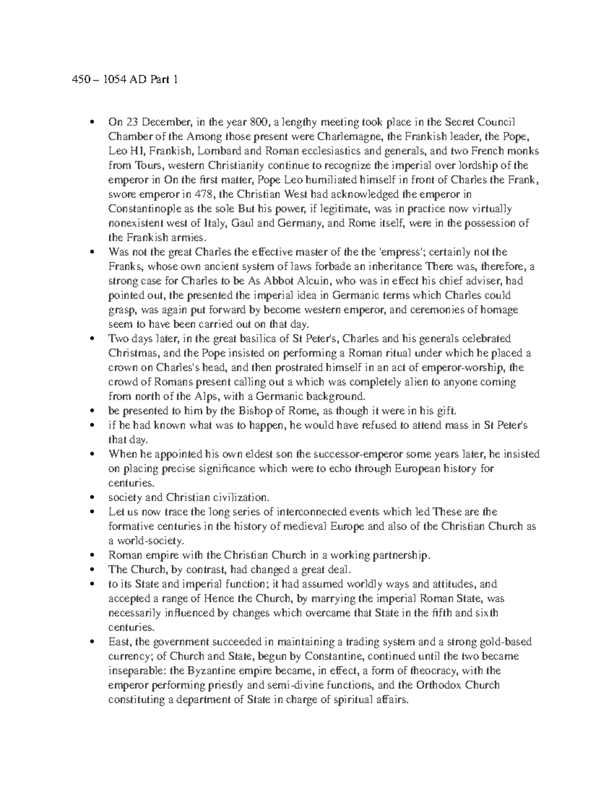 450 – 1054 AD Part One - 450 – 1054 AD Part 1 On 23 December, in the ...