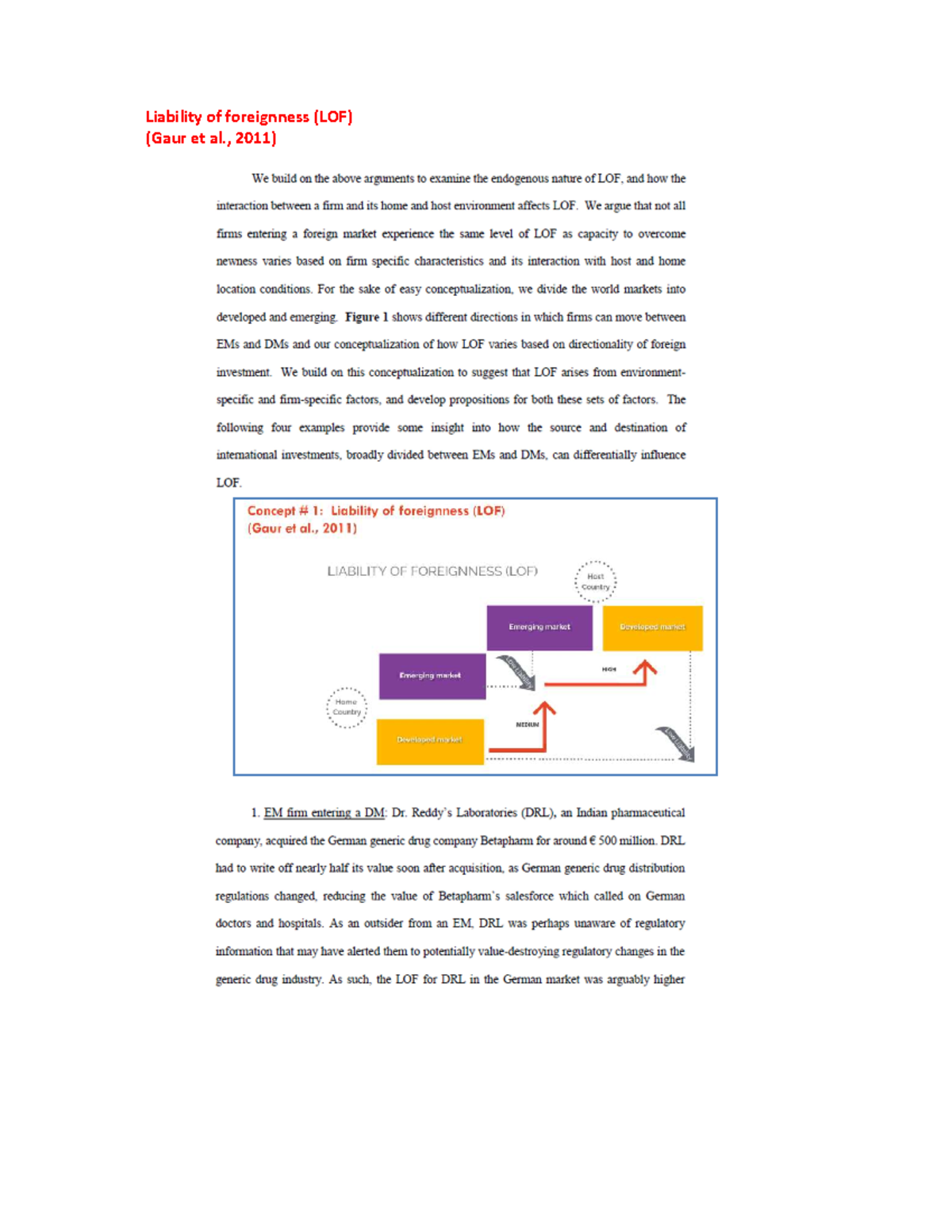 Liability of foreignness (LOF) (Gaur et al., 2011 ) - Triết học Mác ...
