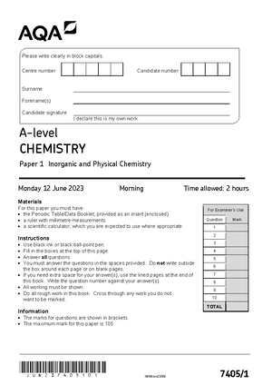 Atomic structure tof questions ( Print- HOLS Revision) - A sample of ...
