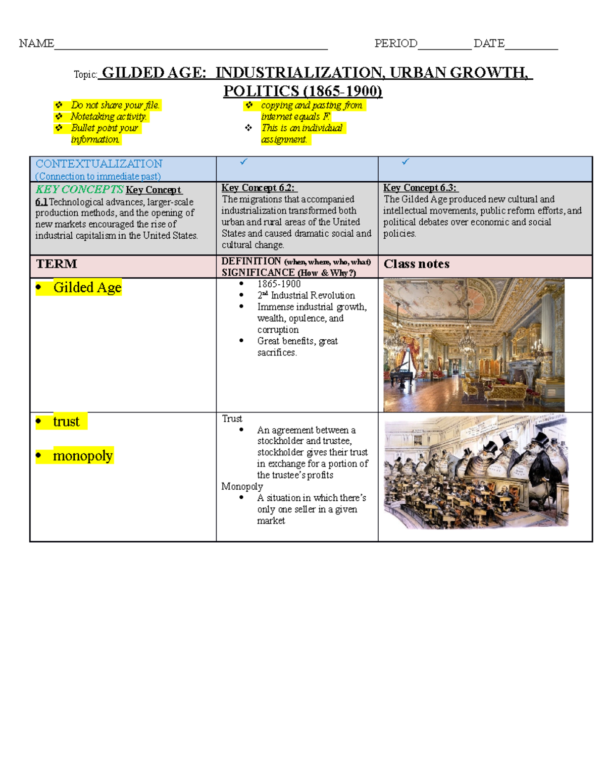 08 Gilded AGE Notes - NAME ...