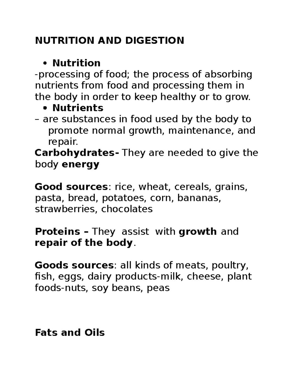 Nutrition AND Digestion - reviewer - NUTRITION AND DIGESTION Nutrition ...