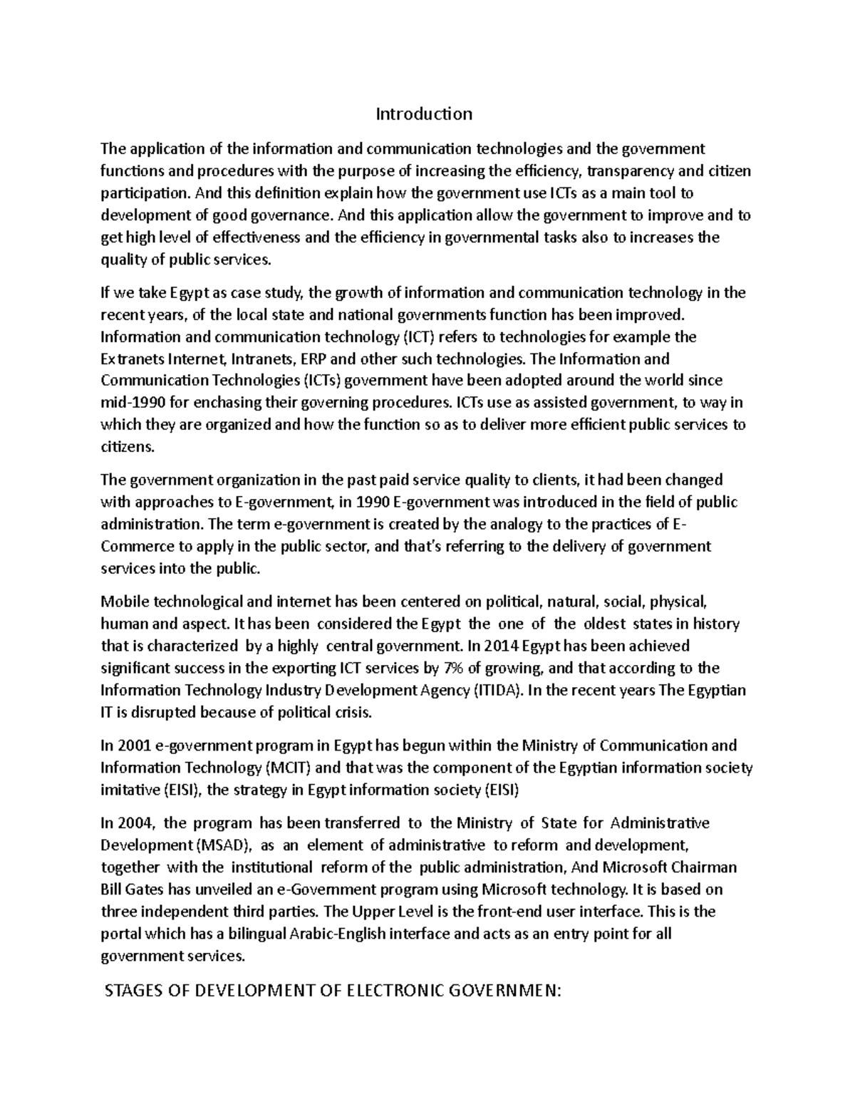 It - Study - Introduction The application of the information and ...