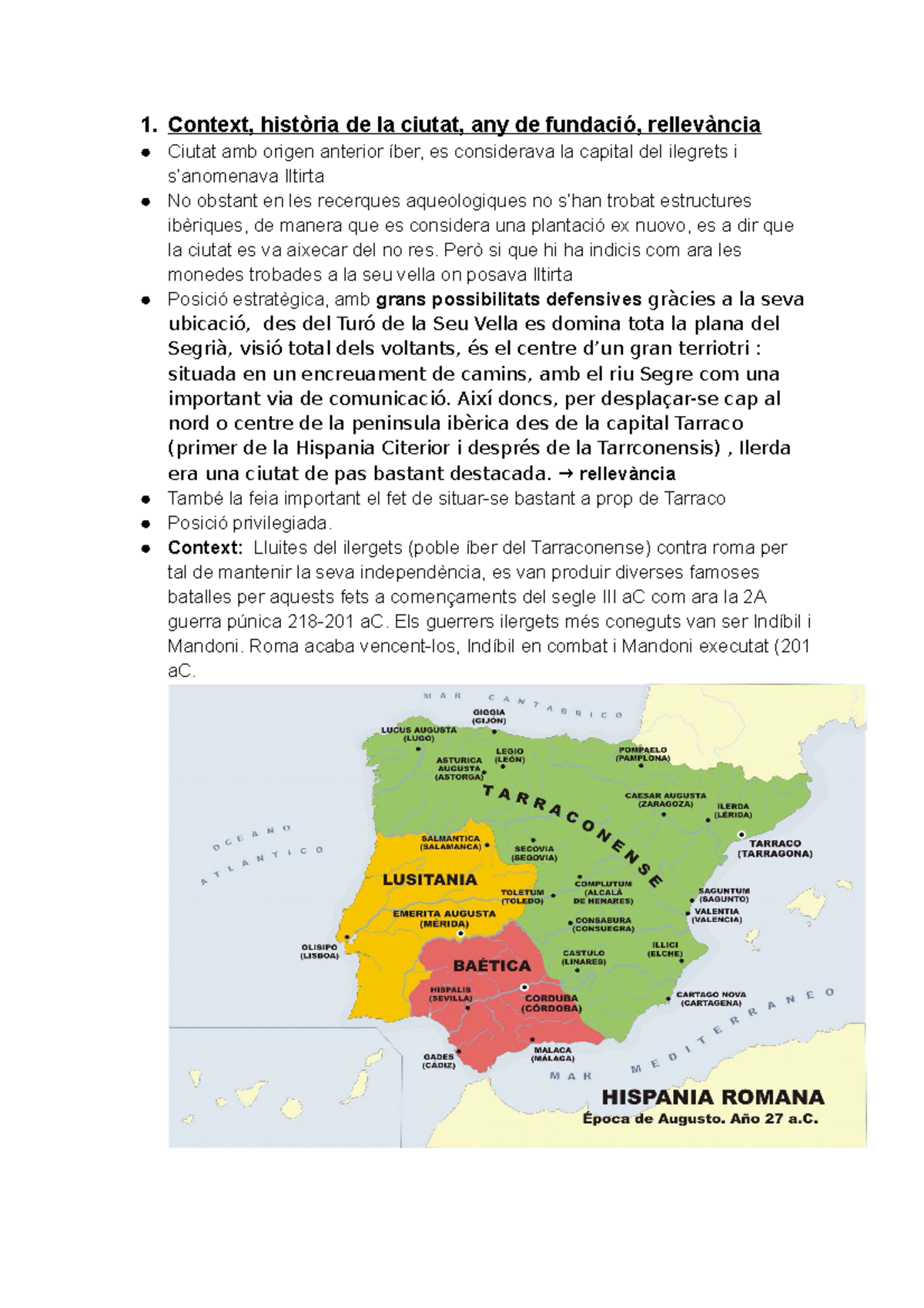 Informació de la ciutat romana d'Ilerda - 1. Context, història de la ...