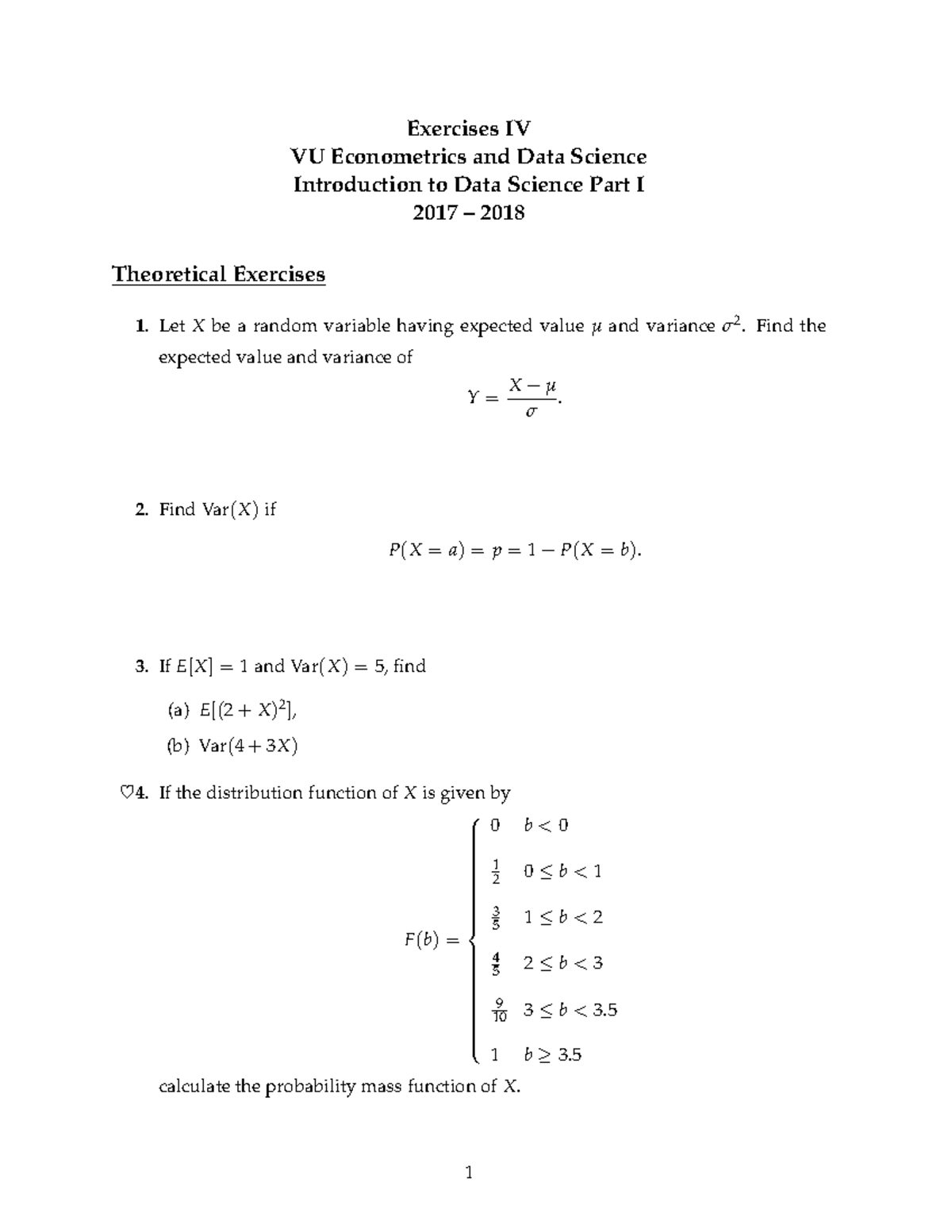 VU Int Data Sci WG4 - Vragen uit week 4 - Exercises IV VU Econometrics and Data Science ...