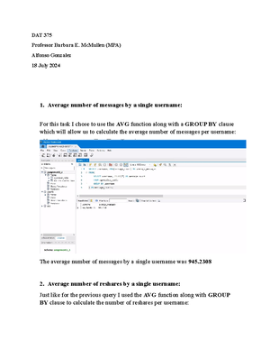 DAT 375 Module Three Journal - Jewell 1 DAT 375 Module Three Journal ...