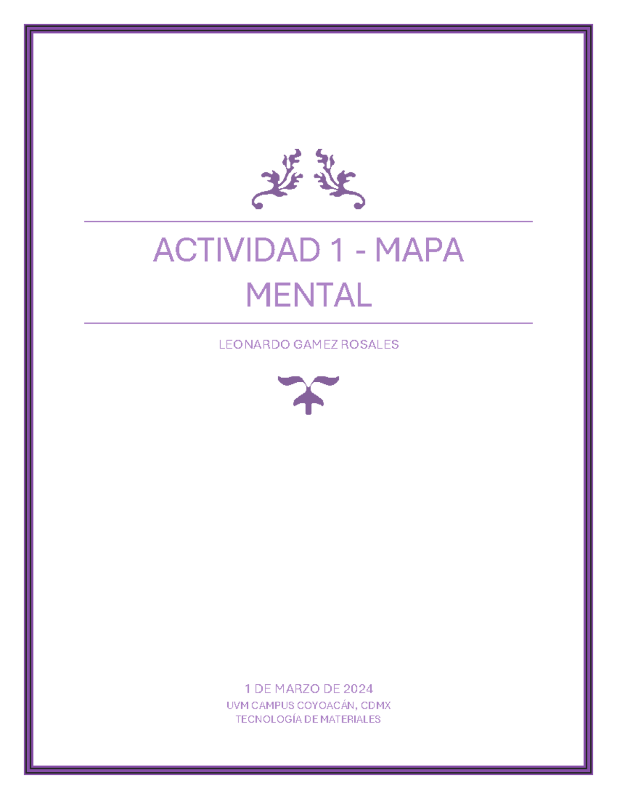 A1 LGR TM - tarea tm - Materiales y tecnología I - ACTIVIDAD 1 - MAPA ...