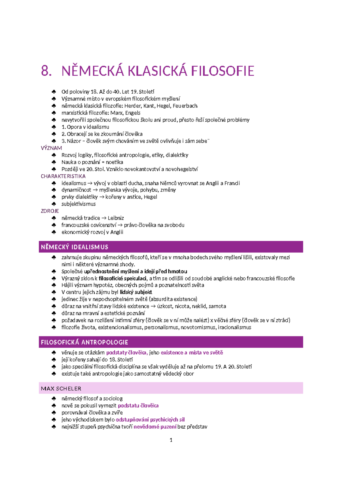 8 Nemecka klasicka filosofie - 8. NĚMECKÁ KLASICKÁ FILOSOFIE Od poloviny 18. Až do 40. Let 19 ...