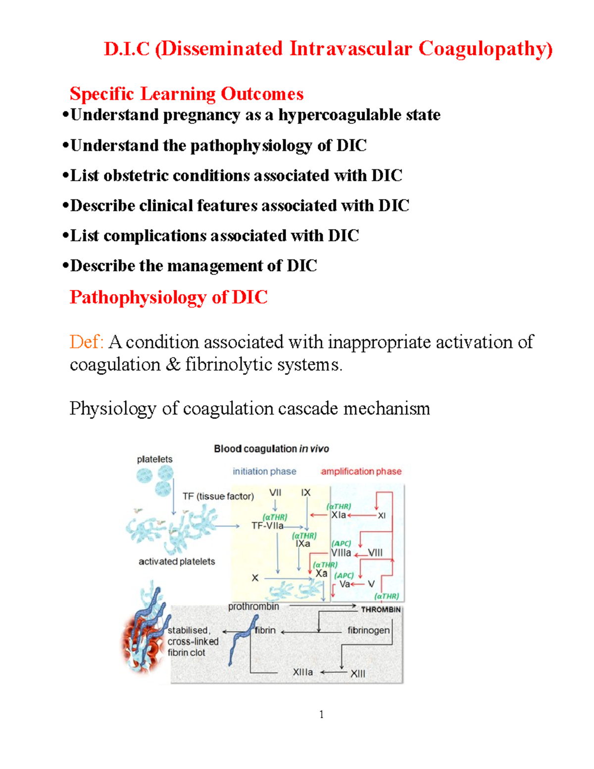 (DIC) Disseminated Intravascular Coagulopathy - D.I (Disseminated ...