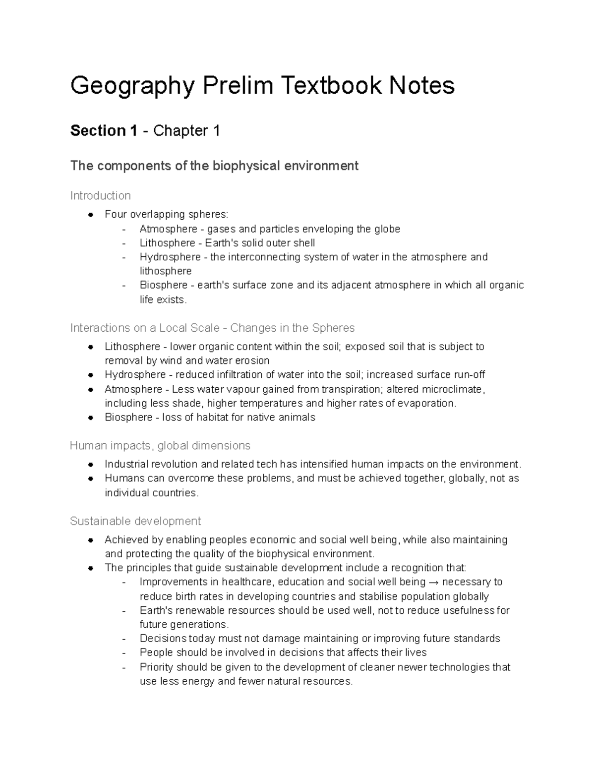 Geo Preliminary Notes - Geography Prelim Textbook Notes Section 1 ...