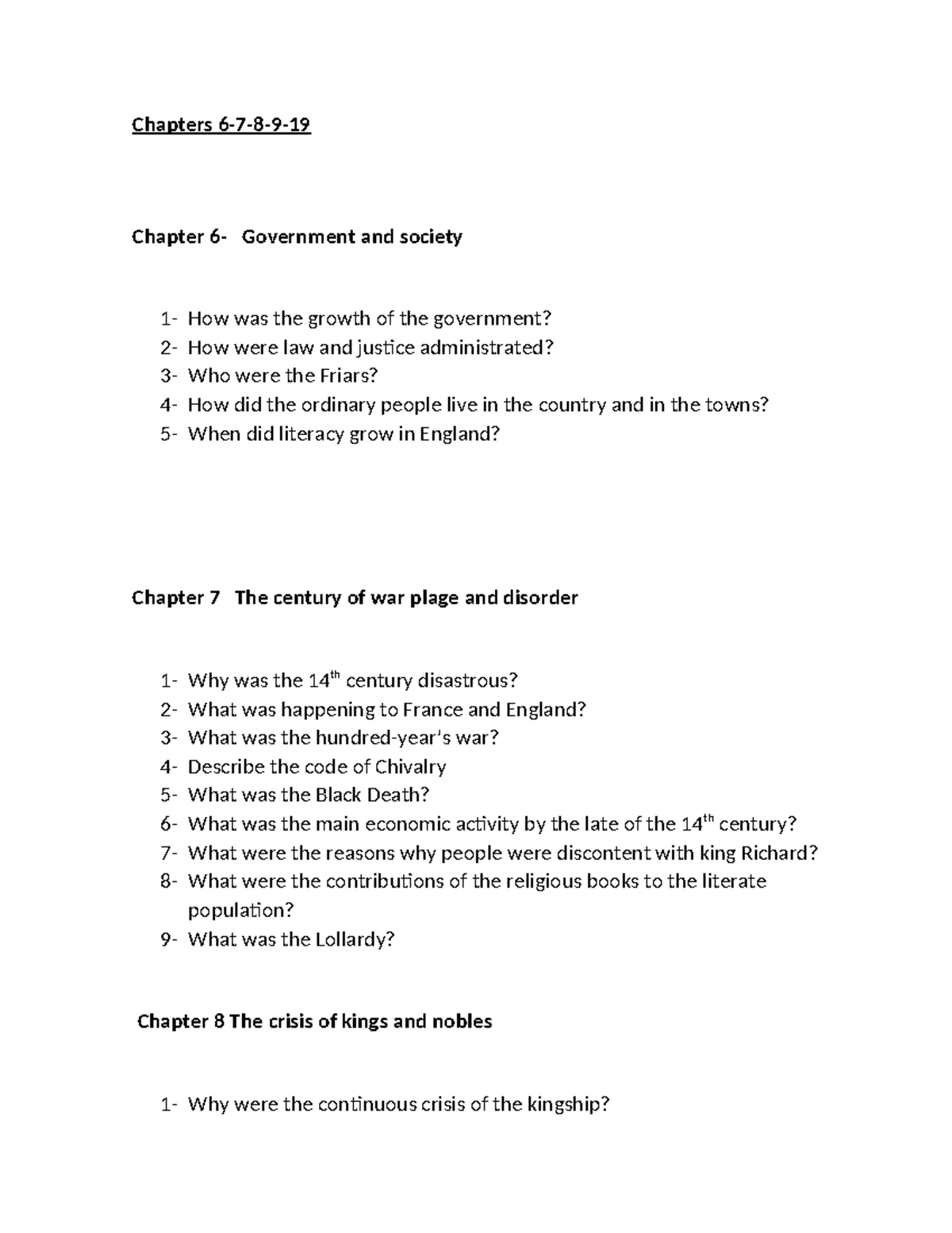 Chapters 6-7-8-9 - Chapters 6-7-8-9- Chapter 6- Government and society ...