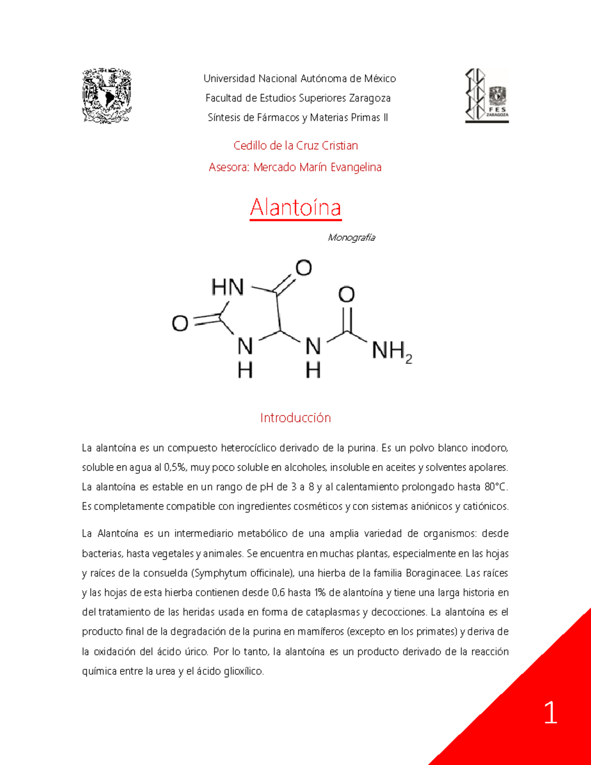 Alantoína - Warning: TT: undefined function: 32 Warning: TT: undefined ...