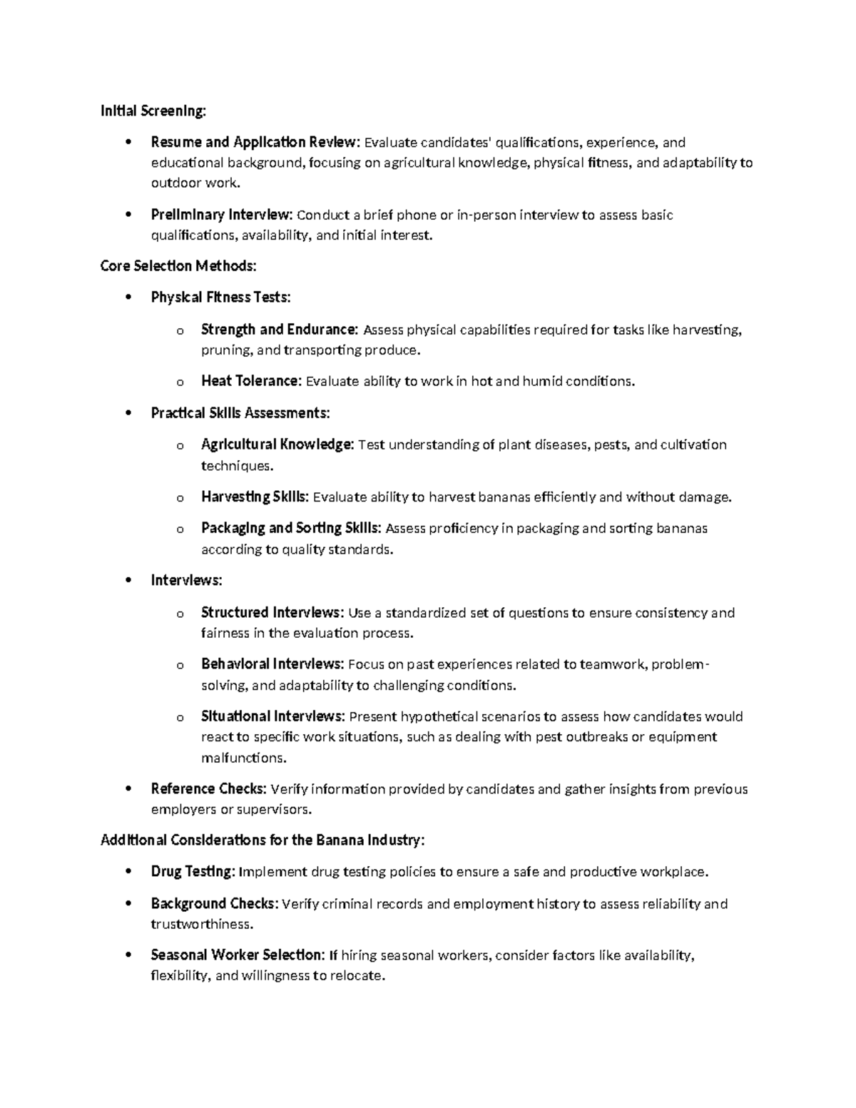 3. Selection Outline -Maria - Initial Screening: Resume and Application ...