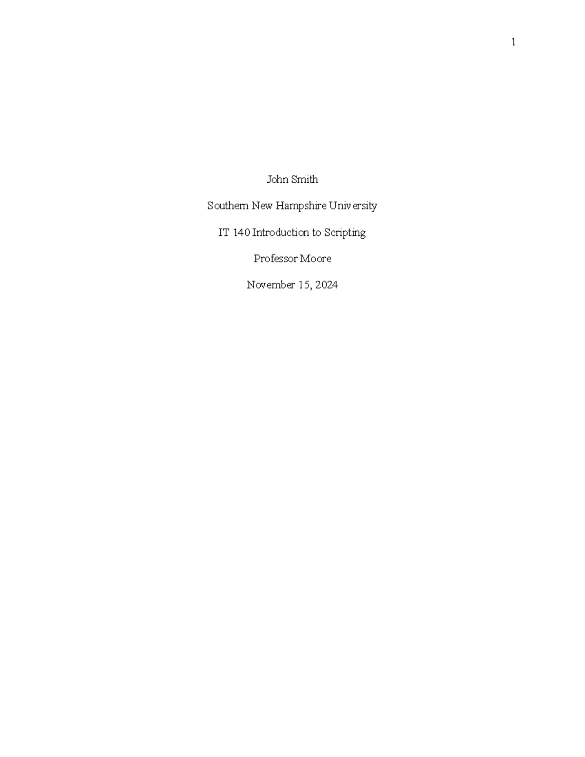 IT 140 Module Three Assignment - 1 John Smith Southern New Hampshire ...