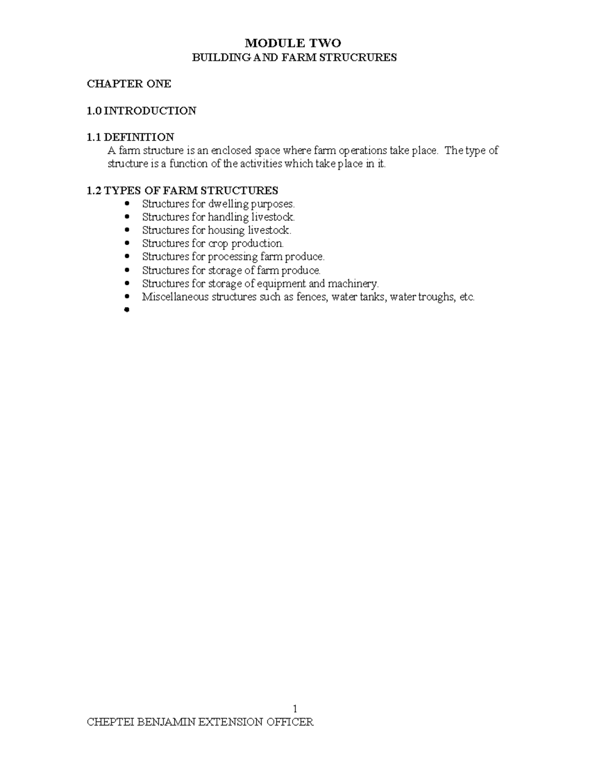 Building and Farm structures 1(0)-1-1 - BUILDING AND FARM STRUCRURES ...