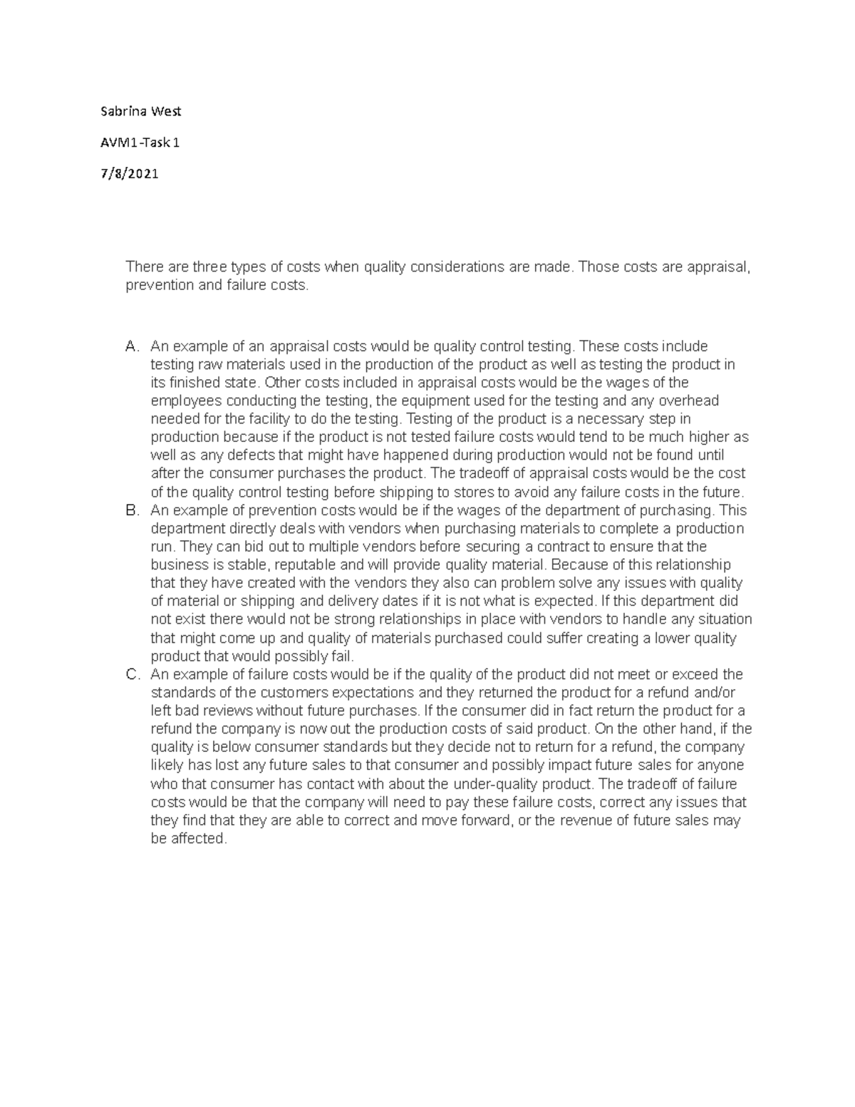 Business Management QHT1 Task 1 - July 2021 - QHT1 - WGU - Studocu