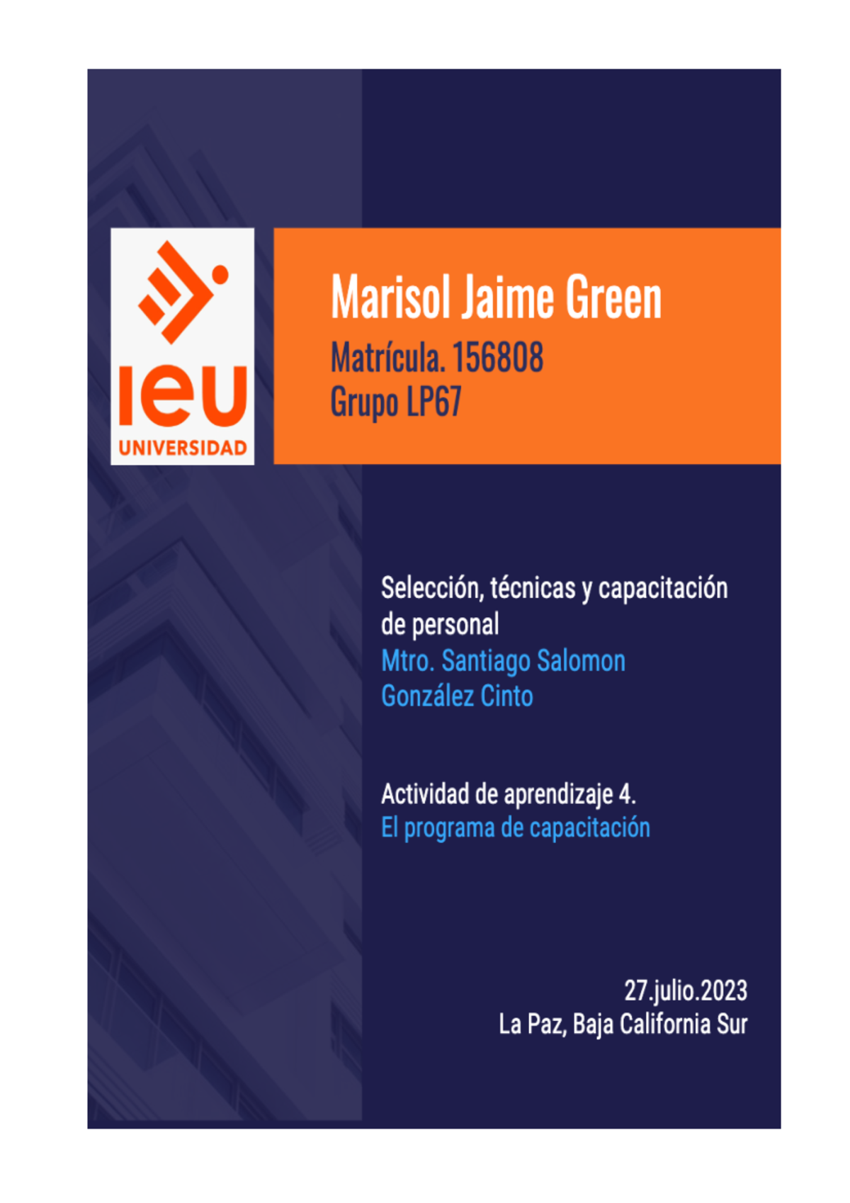 156808 Marisol Jaime - Programa de capacitación El presente documento ...