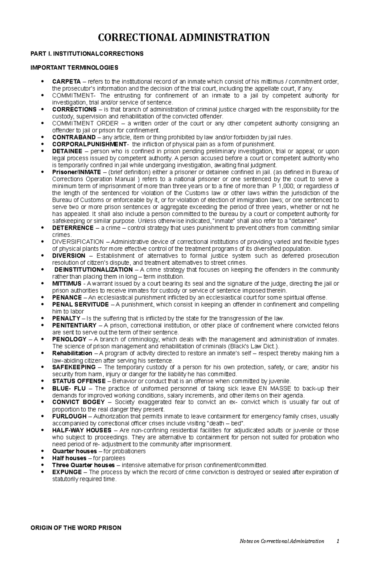 Correctional Administration (15%) - CORRECTIONAL ADMINISTRATION PART I ...