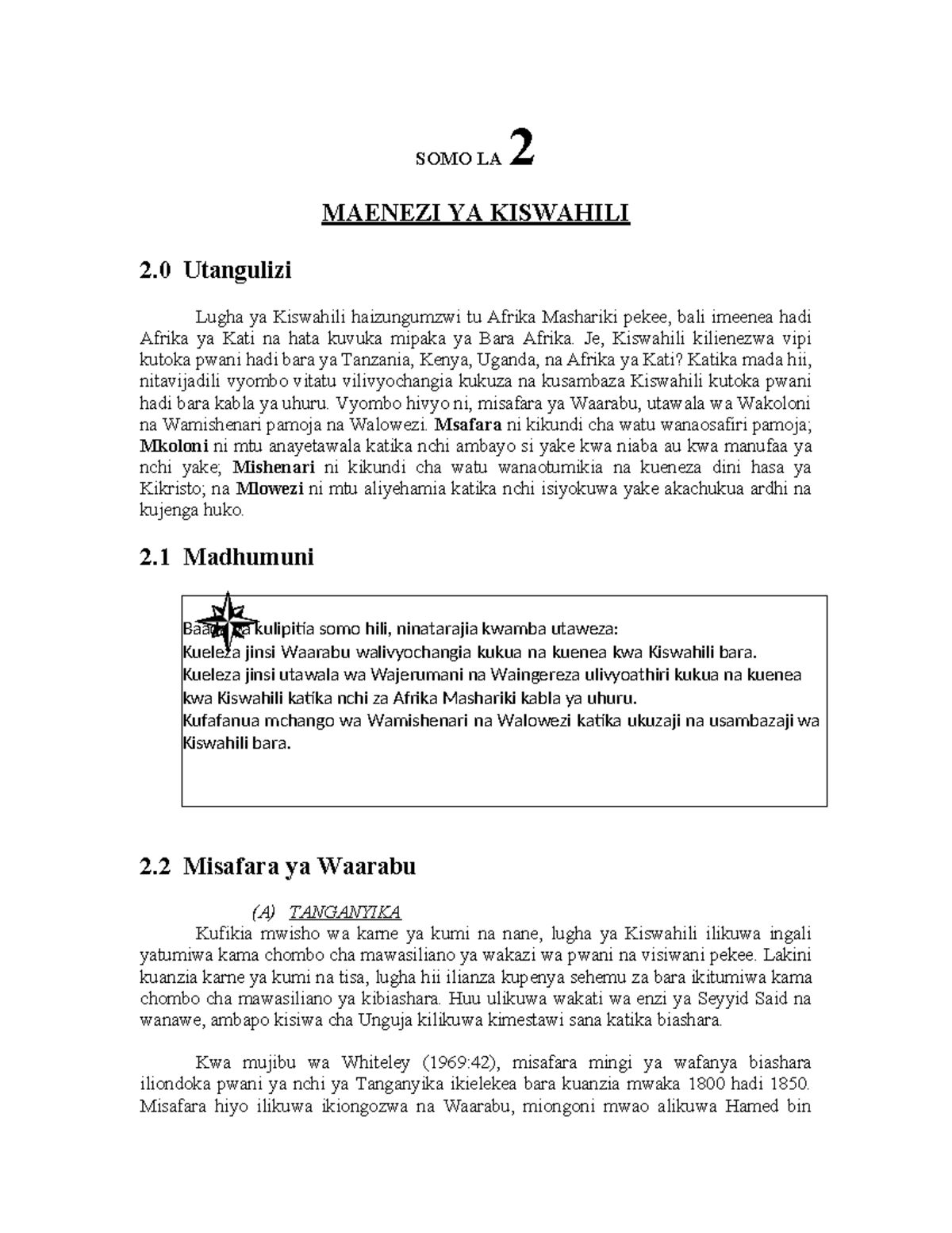 SOMO LA 2 - Learning materials and past papers - SOMO LA 2 MAENEZI YA ...