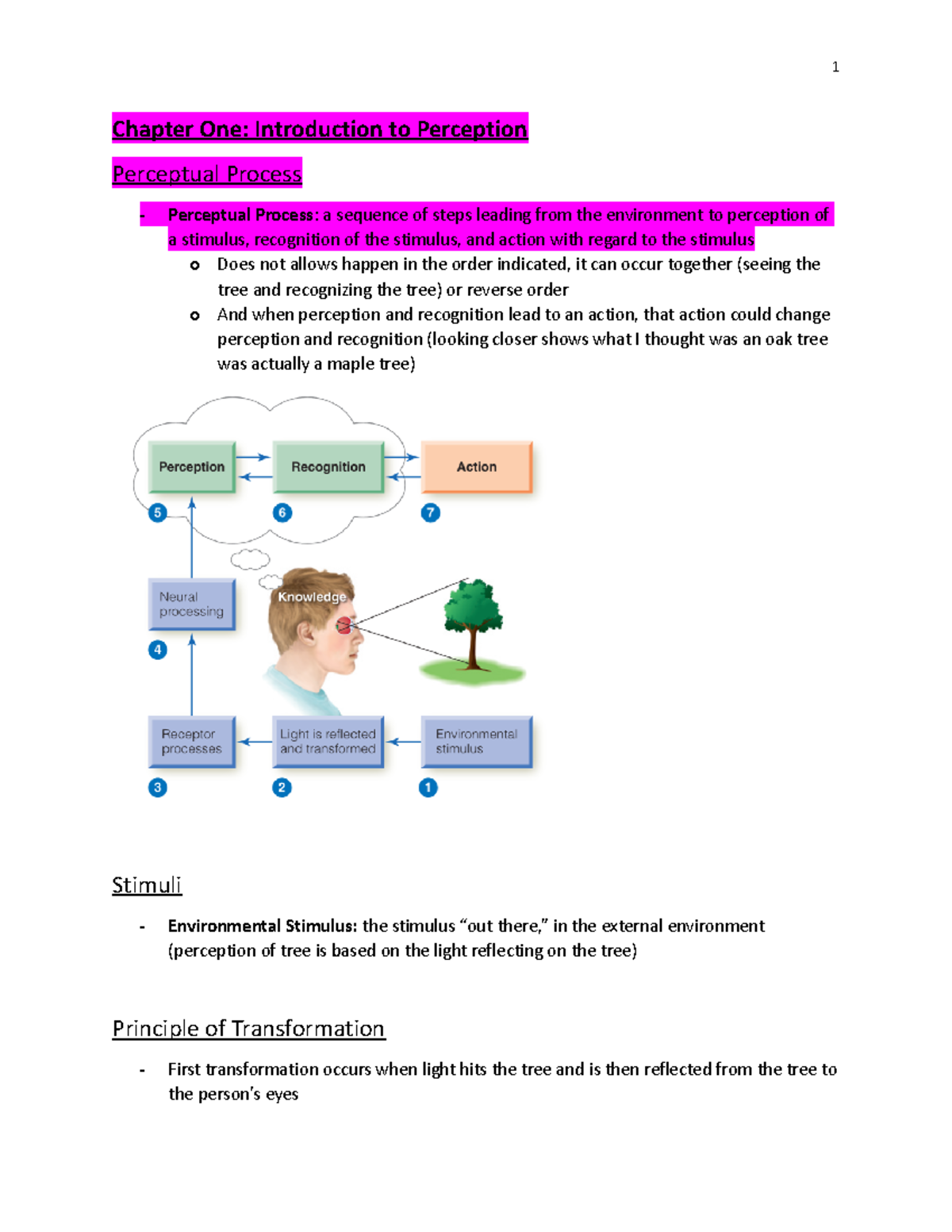 Chapter 1 - Introduction to Perception - Chapter One: Introduction to ...