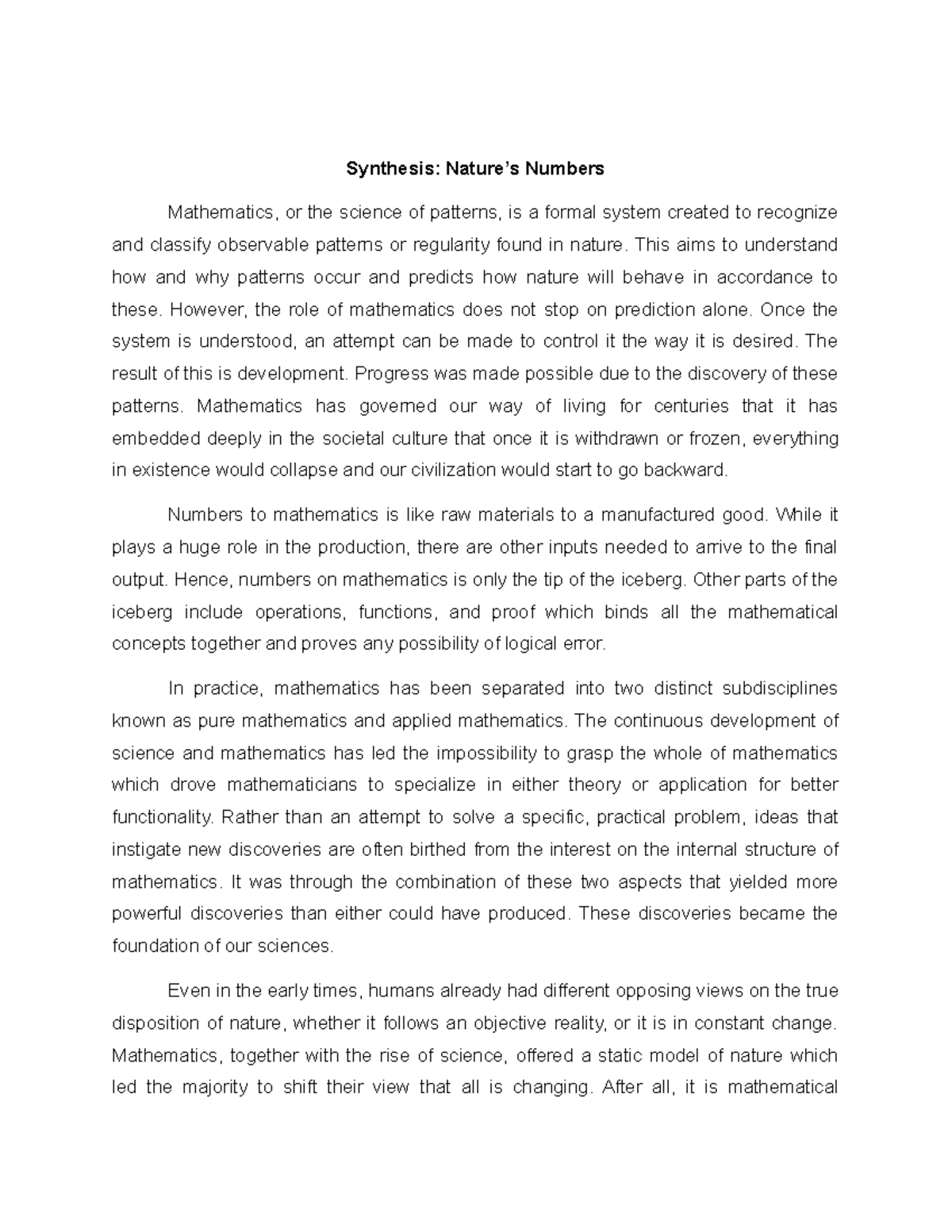 Essay on the structure of mathematics on the structure of mathematics ...