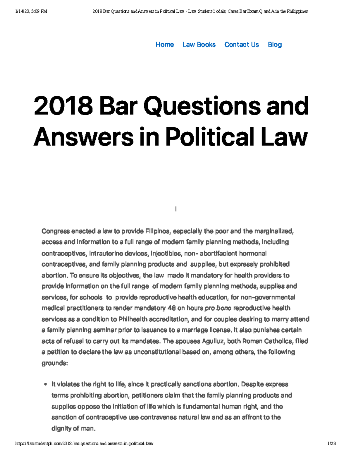 2018 Poli Bar Questions and Answers in Political Law - Law Student ...