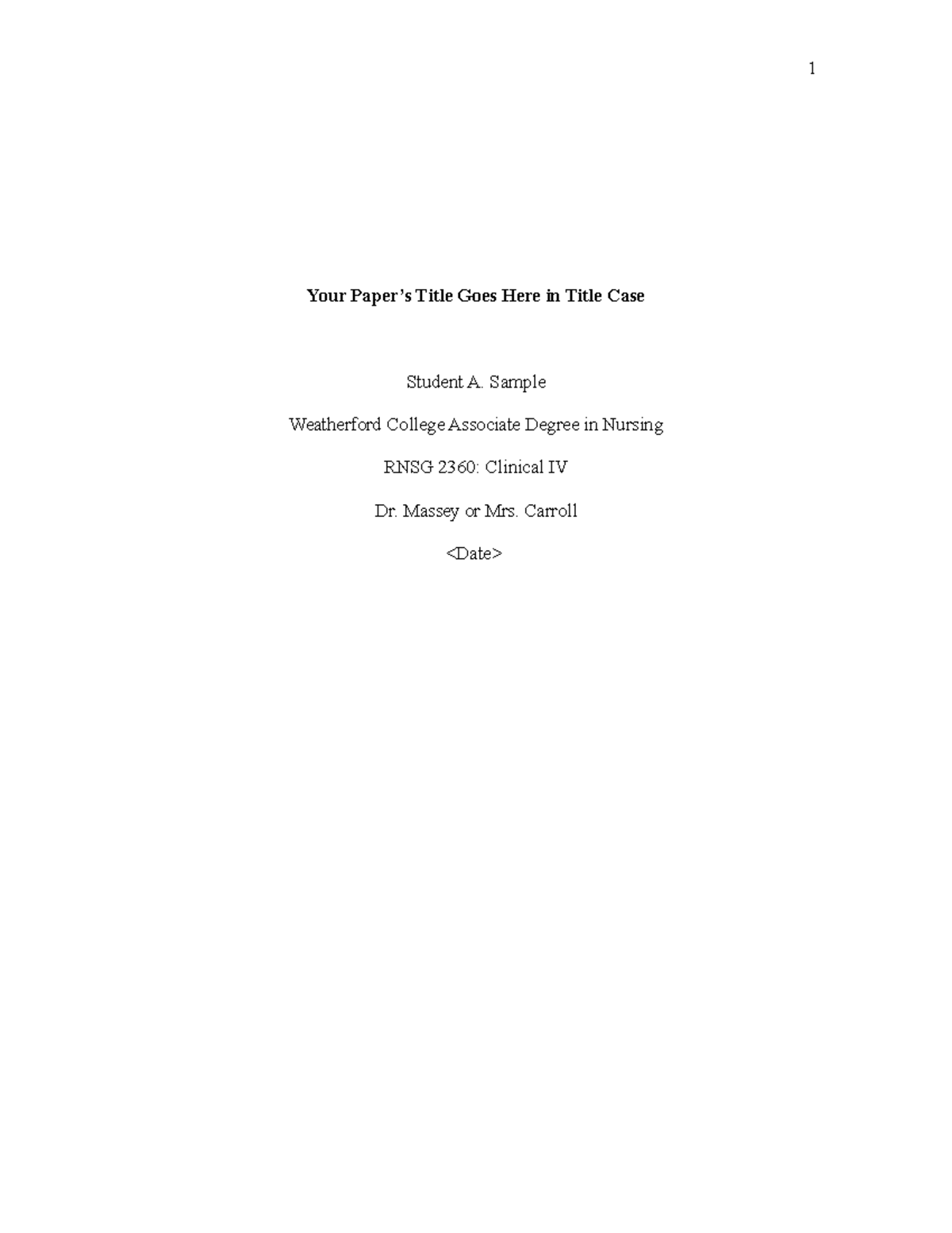 Apa 7 template for wc ebp paper 1 - Your Paper’s Title Goes Here in ...