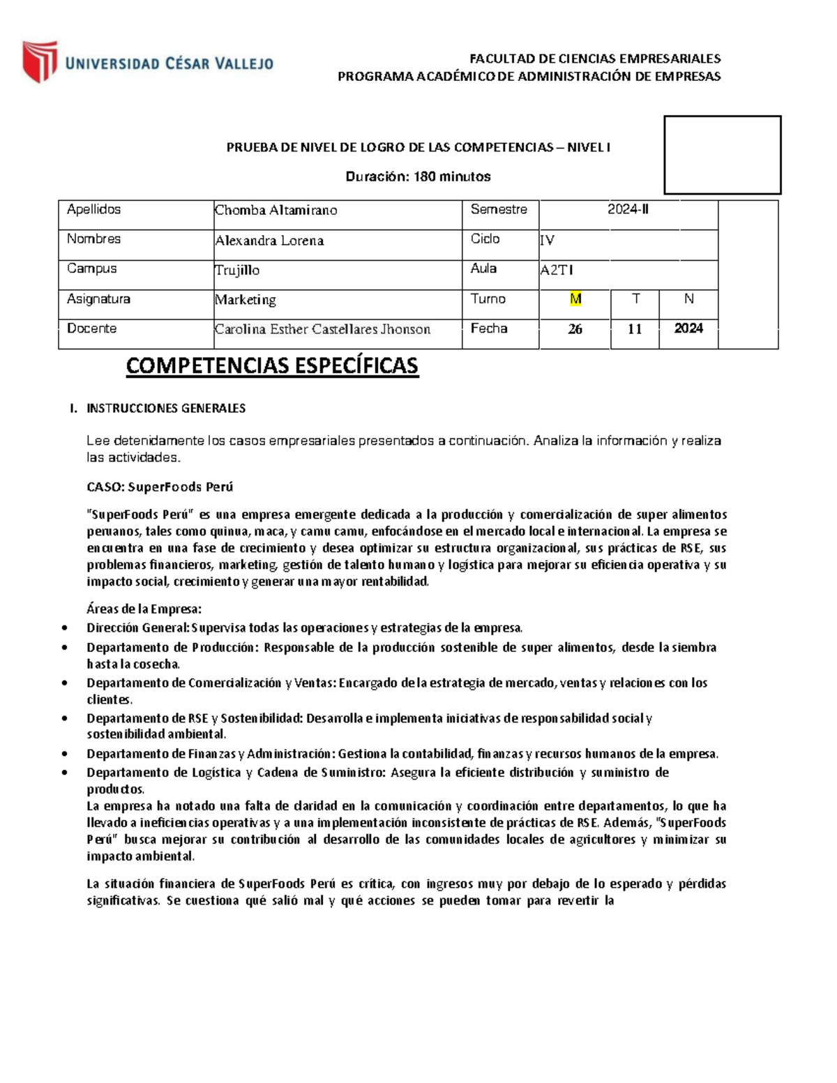 PNL- Nivel I 2024-II- IV.pdf Alexandra Lorena Chomba Altamirano - PROGRAMA ACADÉMICO DE - Studocu