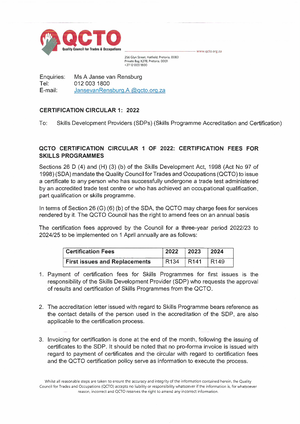 QCTO Accreditation Process Brochure - BRAND RECALL STATEMENT QCTO is ...