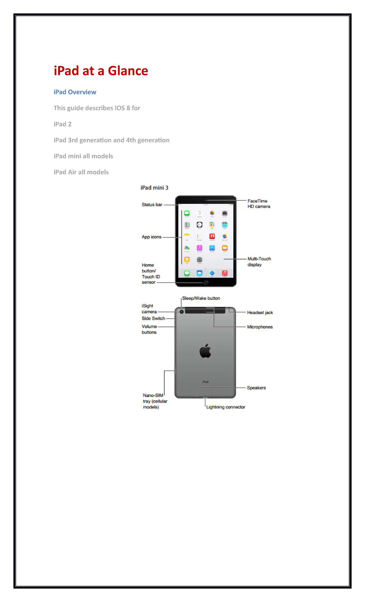Eng103-9 - E-commerce 201 e-com201 - iPad at a Glance iPad Overview ...