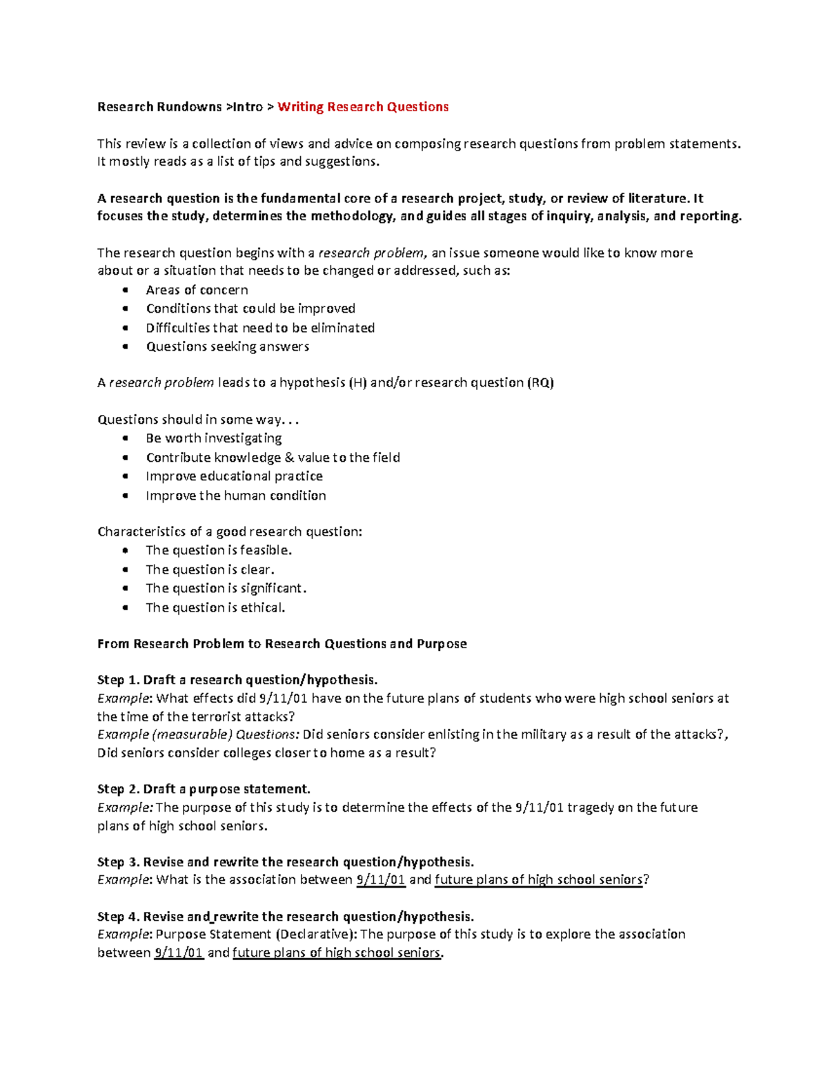 Writing research questions 2 - CS203 - WLU - Studocu