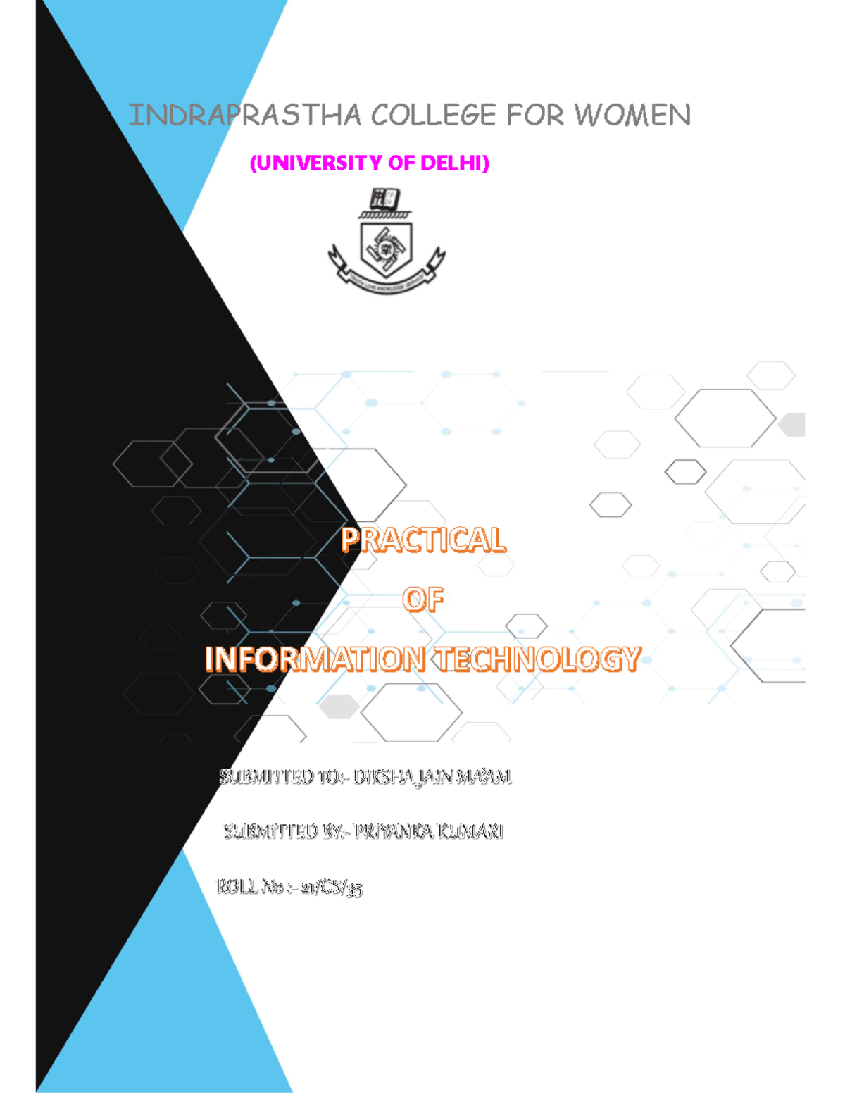 PRAC 2 - basically its my practical question solution - INDRAPRASTHA ...