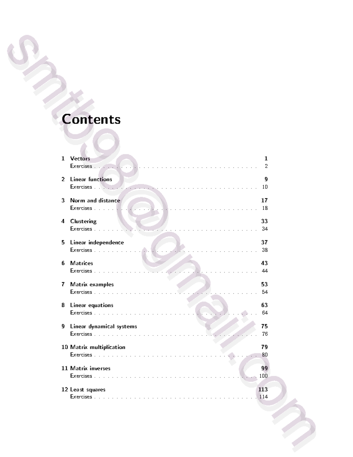 Solution Manual for Introduction to Applied Linear Algebra by Boyd and Vandenberghe - Contents ...