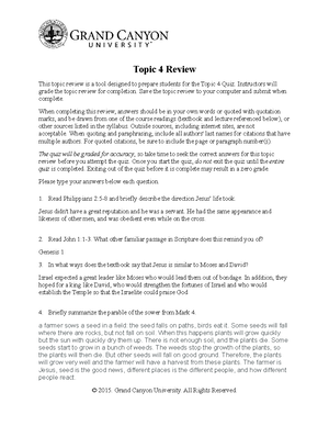 CWV-101 Topic 4 Study Guide - Topic 4 Study Guide This topic study ...