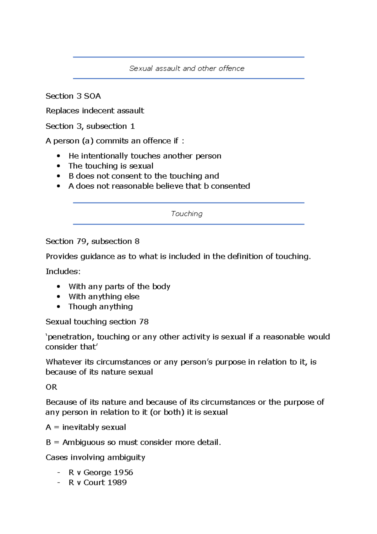 Sexual assault and other offences - Sexual assault and other offence ...