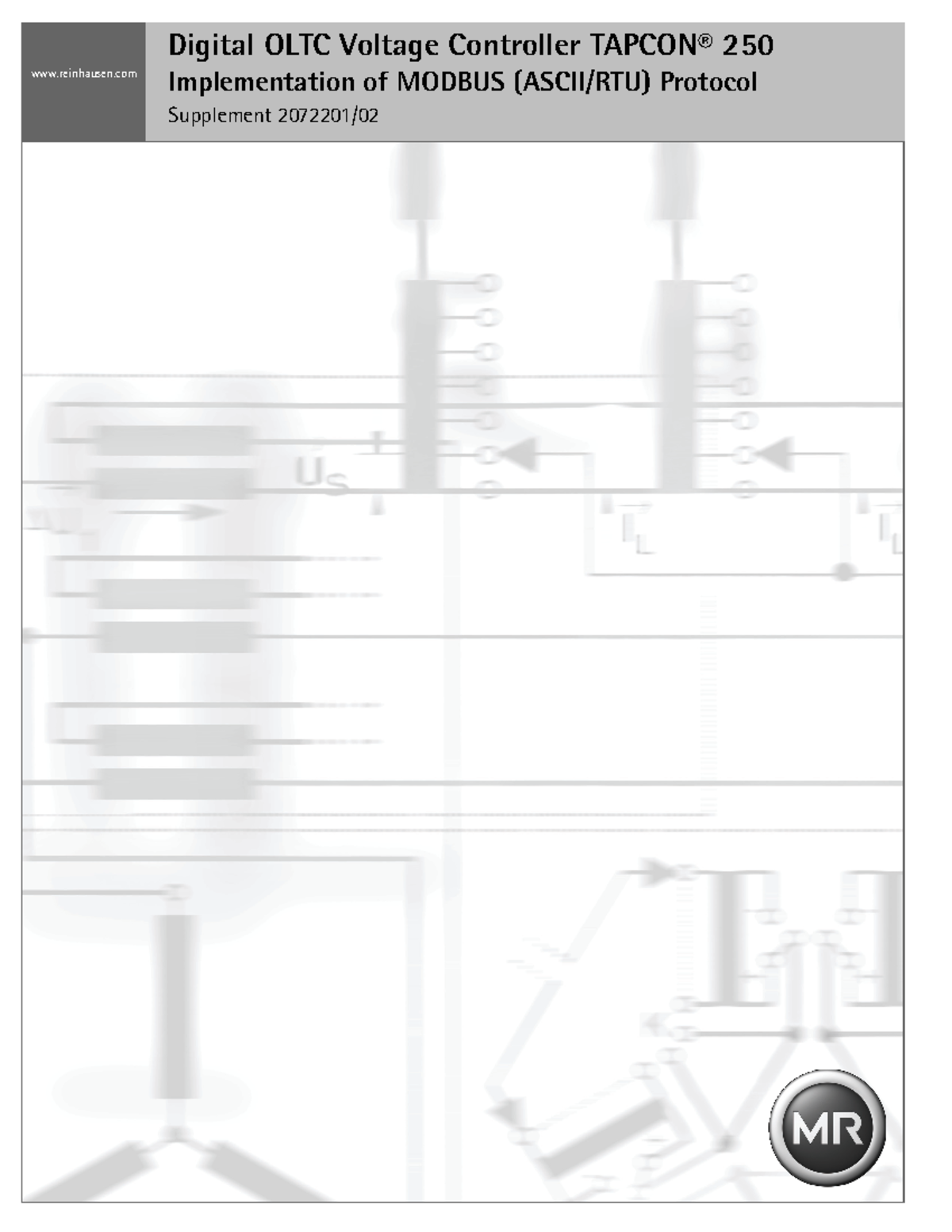 Digital OLTC Voltage Controller Tapcon® 250 Implementation of Modbus ...