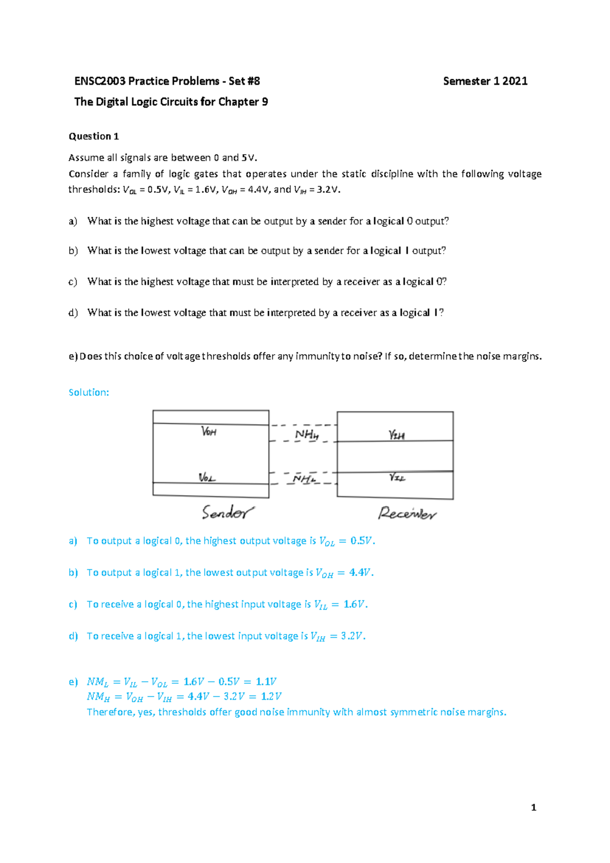 ENSC2003 Problem Sheet 8 Solutions - ENSC2003 Practice Problems - Set ...