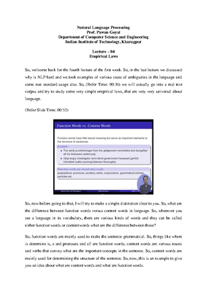 Lec7 - dver - Natural Language Processing Prof. Pawan Goyal Department ...