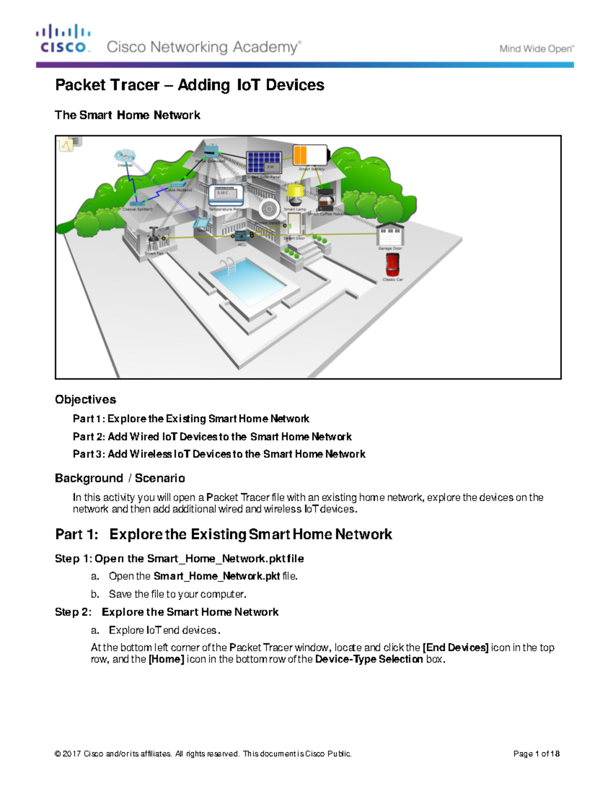 5.1.1.2 Packet Tracer - Adding Io T devices to Smart Homes - The Smart ...