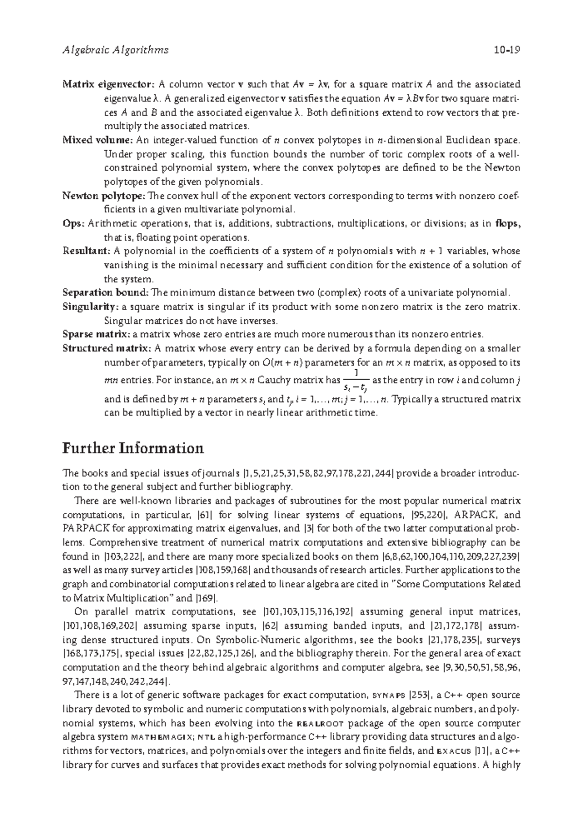 Computing Handbook Cse 64 Algebraic Algorithms 10 19 Matrix