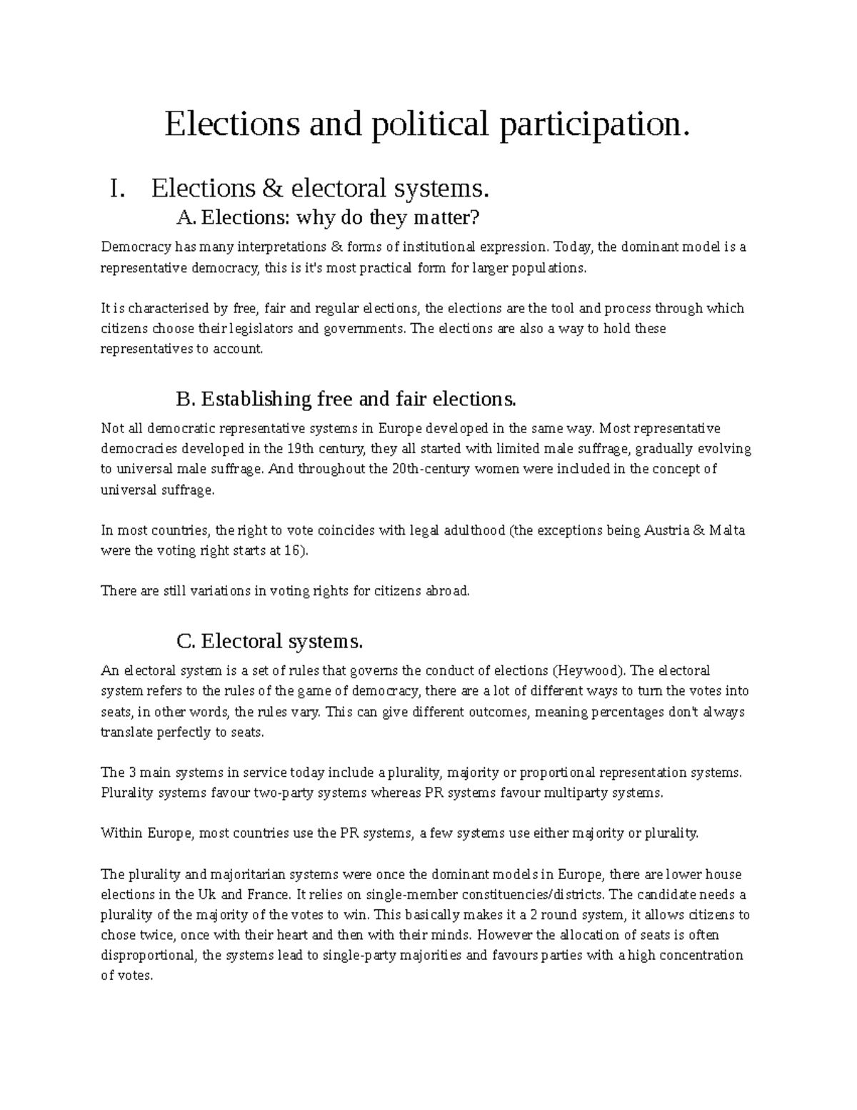 4. Elections & political participation - Elections and political ...