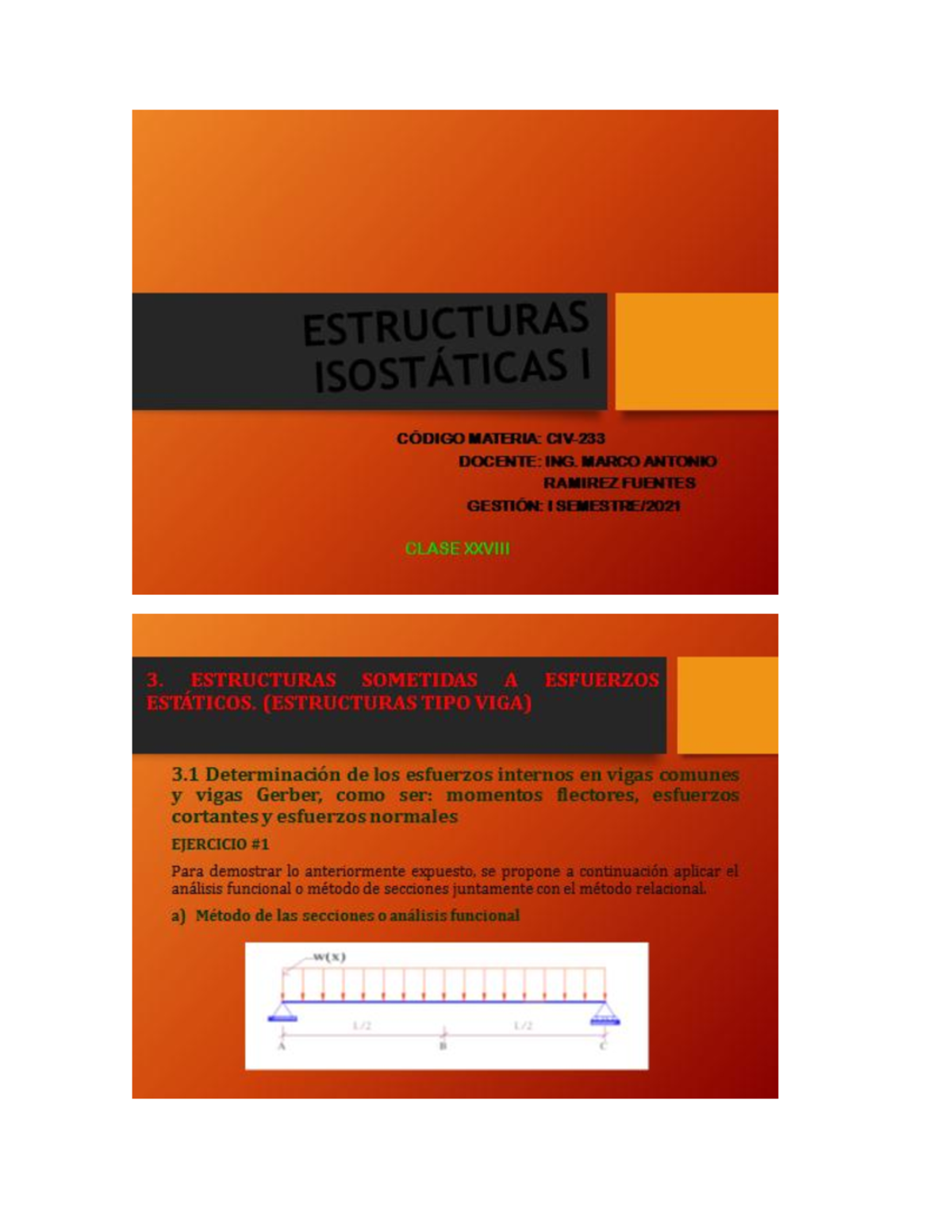 Clase Xxviii - TRABAJO2 - Isostatica I - Studocu