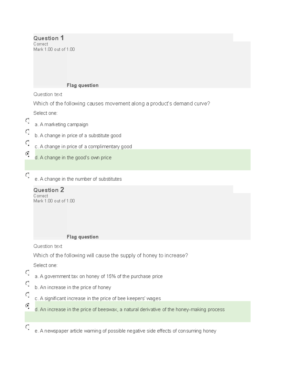 BUS 1103 Unit 2- Self Quiz - Question 1 CorrectMark 1 out of 1. Flag question Question text ...