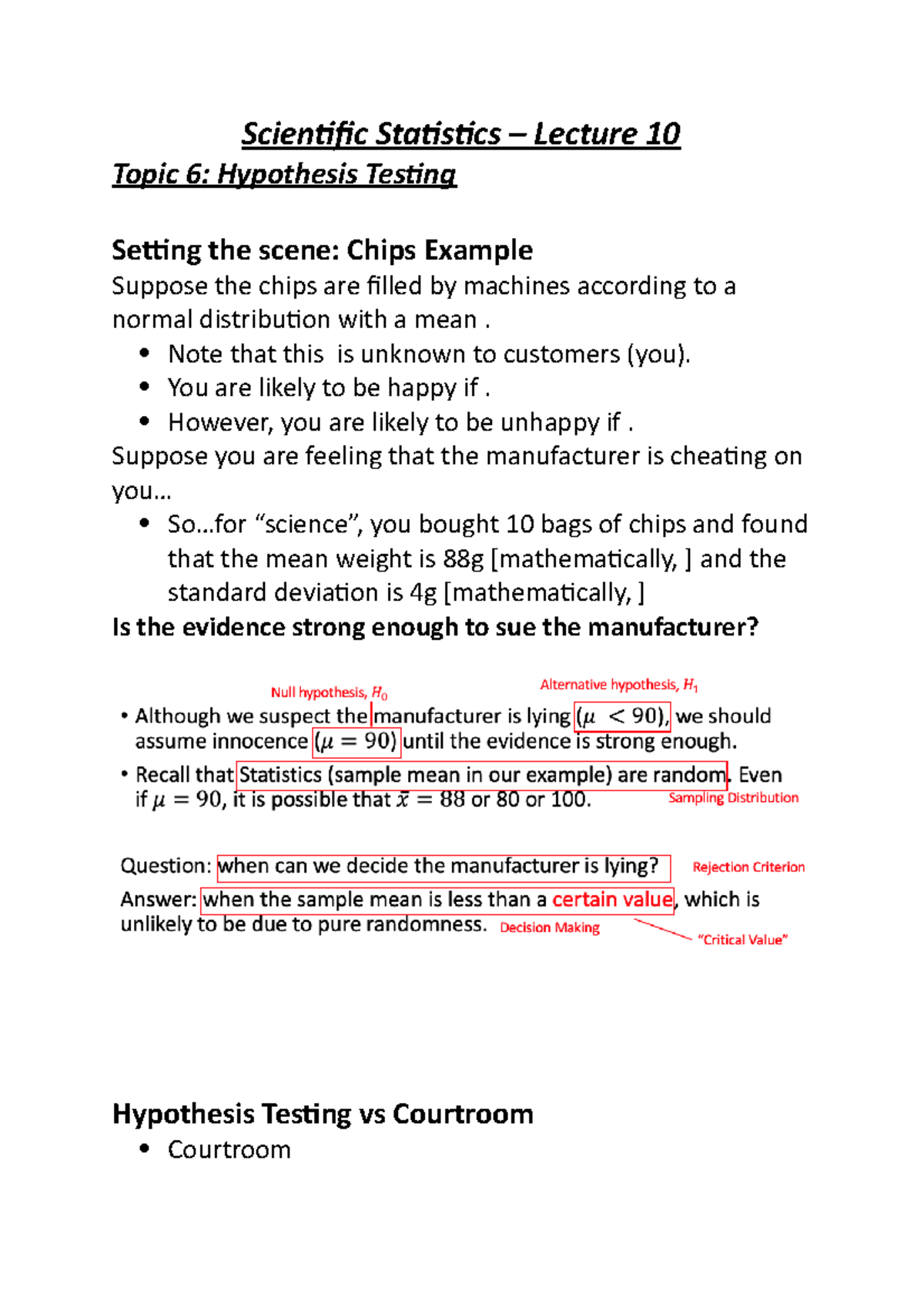Scientific Statistics Lecture 10 - Scientific Statistics – Lecture 10 ...